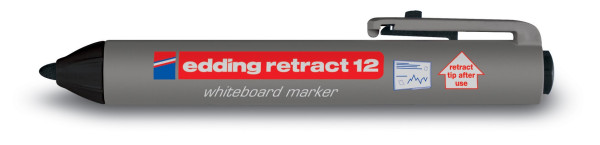 Marker za belu tablu E-12 Retract 1,5-3mm Edding crna