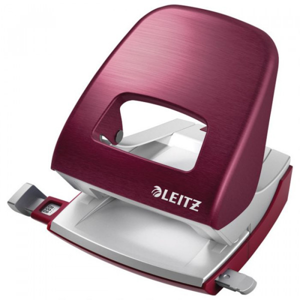 Bušač 2 rupe do 30 listova metal style leitz 50060128 crveni (garnet)