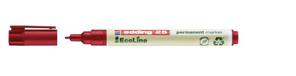 Marker permanent E-25 EcoLine 1mm, zaobljeni Edding crvena