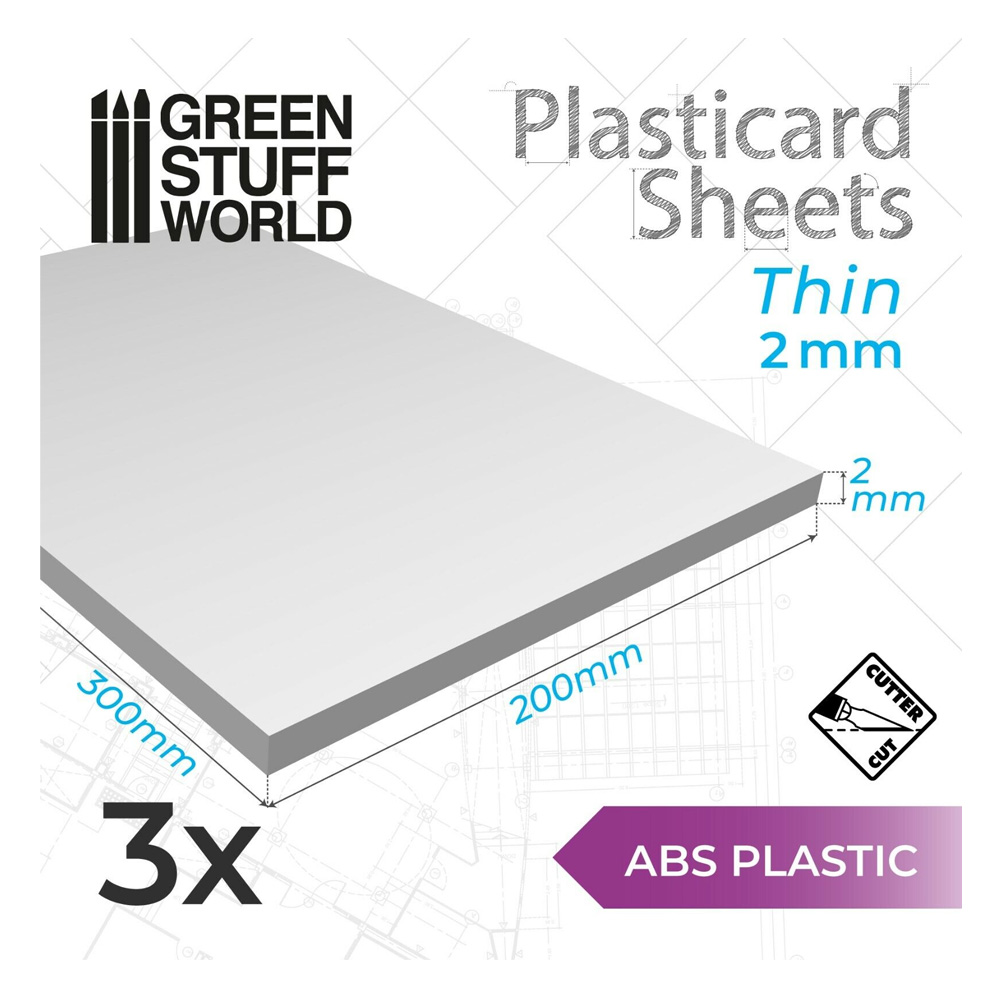 ABS Plain Sheet 2mm PACK x3