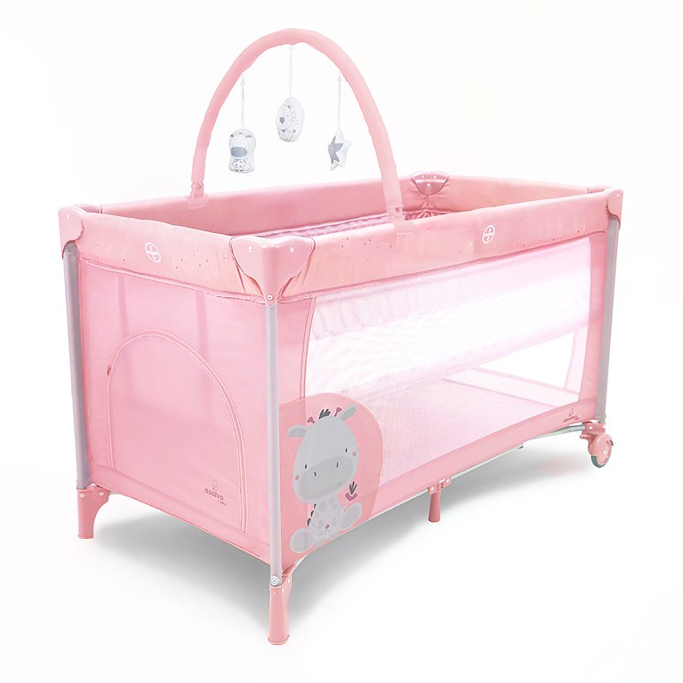 Asalvo prenosivi krevetac za decu Complet duo baby Giraffe Pink 21229