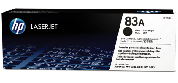 HP 83A Black Original LaserJet Toner Cartridge, CF283A