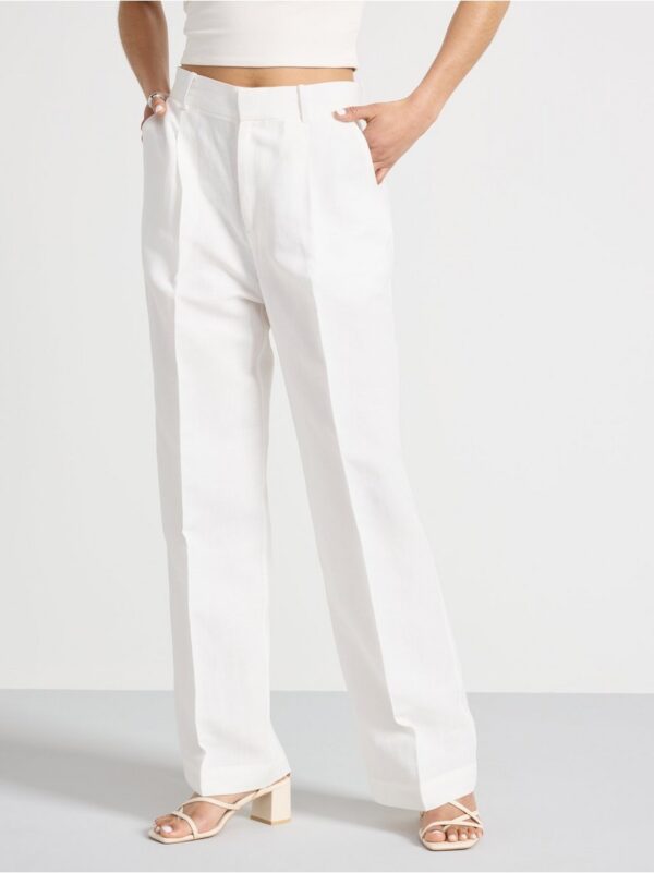 Pantalone – 48% viskoza, 37% lan,15% pamuk -Straight Trousers in linen blend
