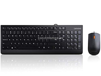 Tastatura+miš LENOVO 300 žicni set/US/103P/crna