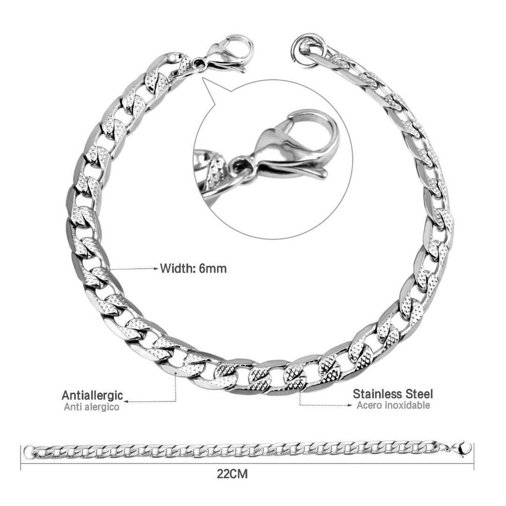 Lančana narukvica, Materijal: Hirurški čelik