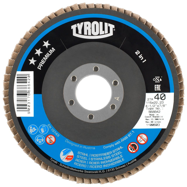 Tyrolit – Lamelni disk 115×22,2 Premium – 668644