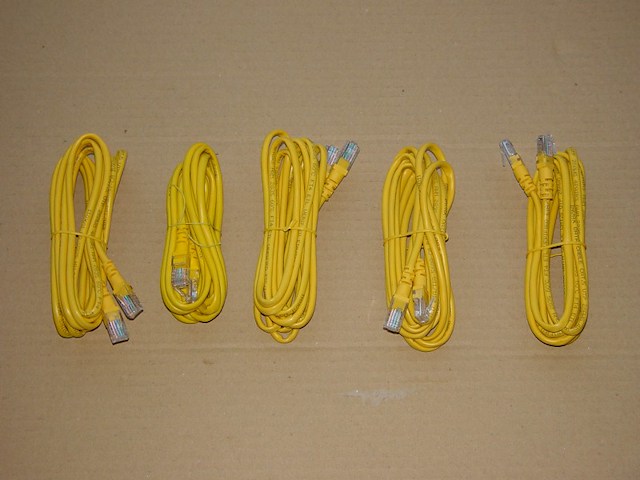 UTP LAN mrežni kabl, 3 m, žuti (5 komada)