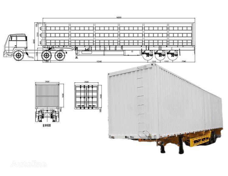 Nova CIMC Tri Axle Van Box Semi Trailer for Sale in Mauritania furgon poluprikolica