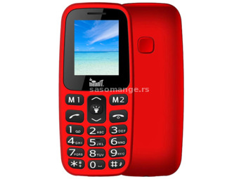 Mobilni telefon, 1.77" ekran, Dual SIM, BT, SOS dugme - VETERAN I MOBILNI TELEFON-CRVENI MeanIT