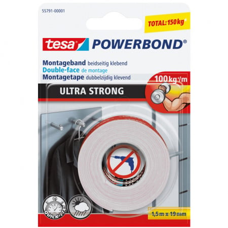 Traka dvostrano lepljiva ULTRA STRONG PRO 19mm - 1.5m (100kg/m2) TESA