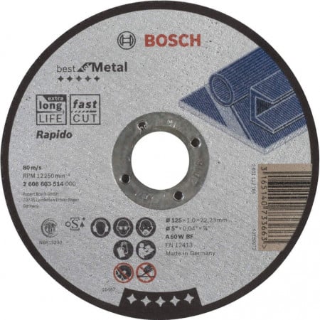 Rezna ploča za metal Rapido A 60 W BF, 125x1.0mm BOSCH