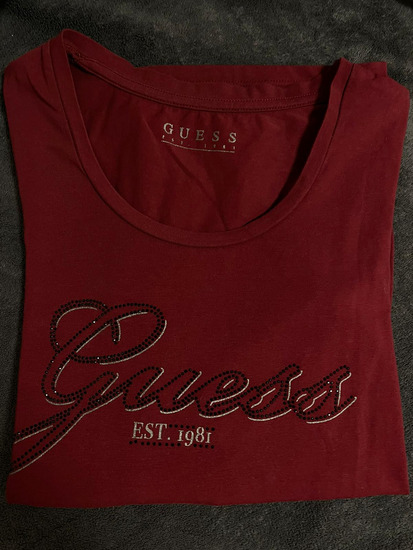 Guess logo majica dugih rukava sa cirkonima