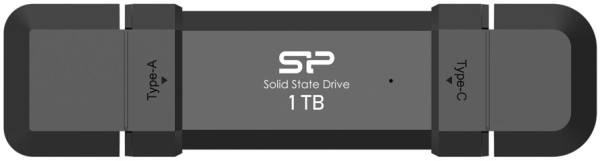 Portable Stick-Type SSD 1TB, DS72, USB 3.2 Gen 2 Type-C/Type-A, Read up to 1050MB/s, Write up to 850MB/s, Black ( SP001TBUC3S72V1K )