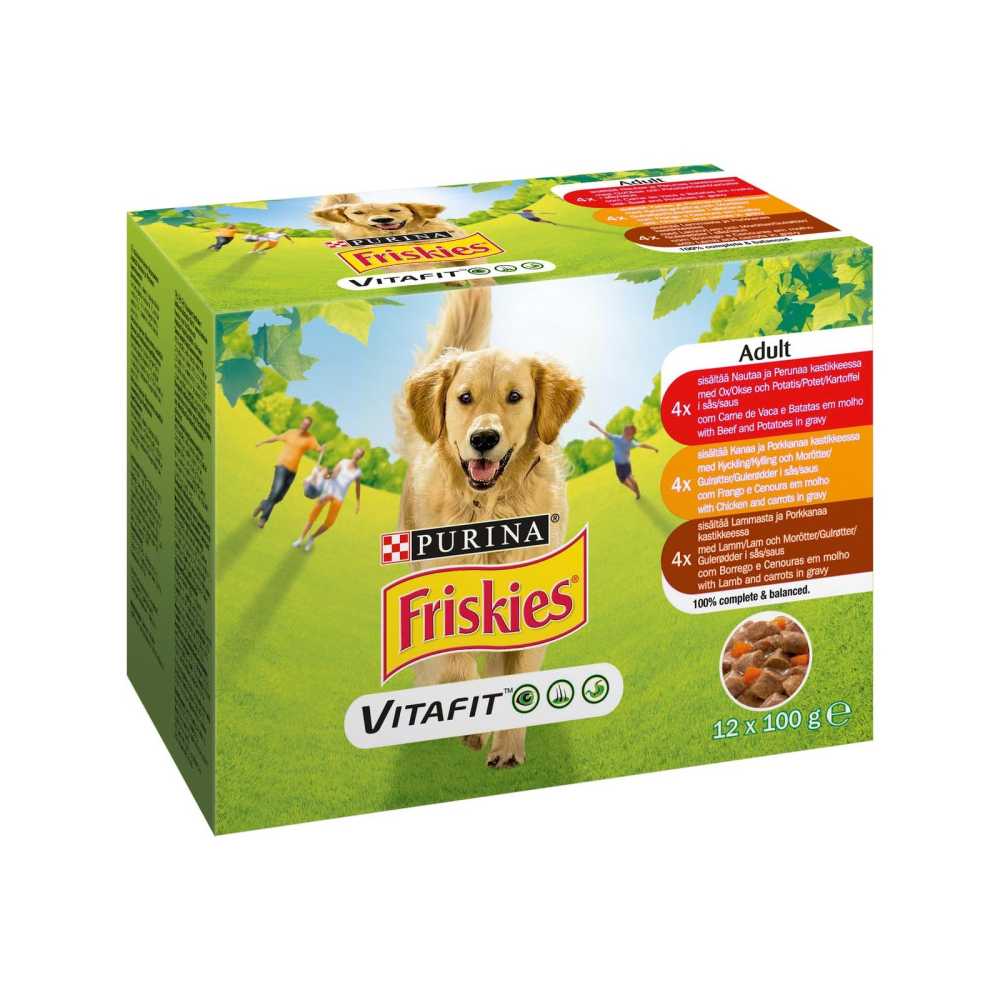 Friskies sos MULTIPACK Adult - govedina, piletina i jagnjetina 12x100g