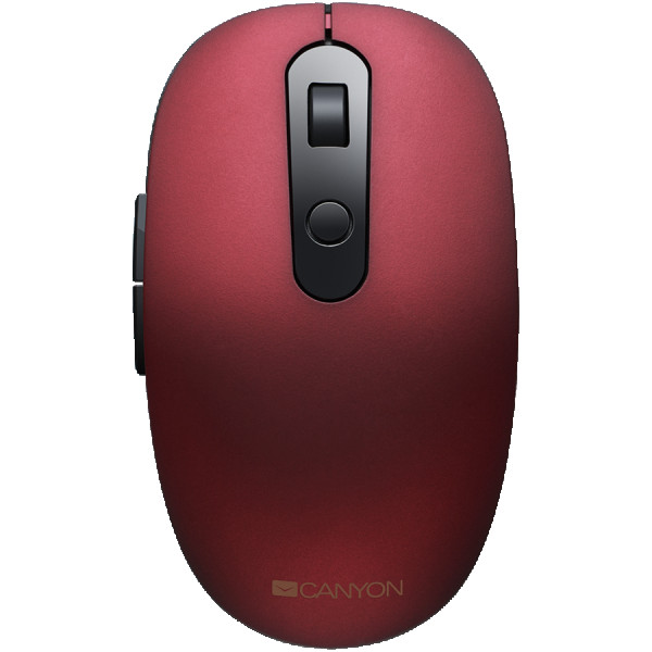CANYON MW-9 2 in 1 Wireless optical mouse with 6 buttons, DPI 800100012001500, 2 mode(BT 2.4GHz), Battery AA*1pcs, Red, silent switch for r
