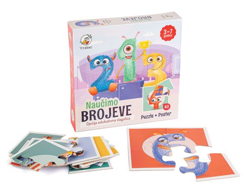 PUZZLE VRABAC FUN 48 NAUČIMO BROJEVE