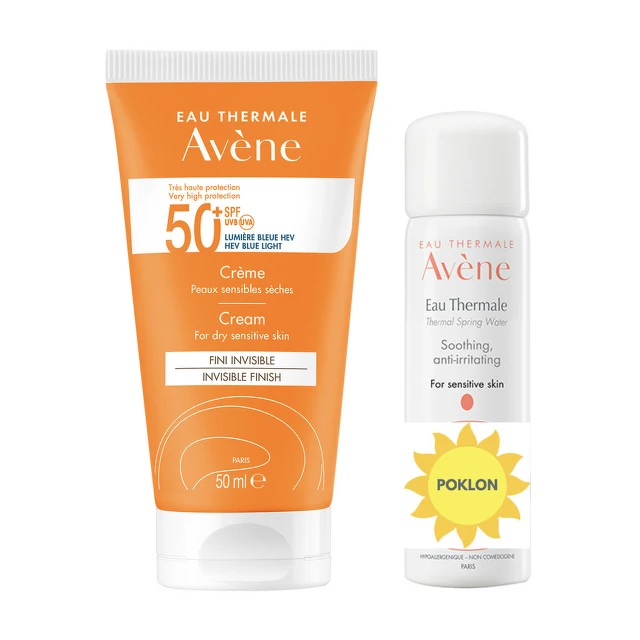 Avene Sun Krema SPF50+ 50 ml + Termalna voda, 50 ml GRATIS