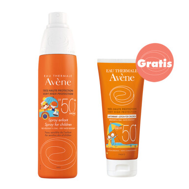 Avene Sun Dečiji Sprej SPF 50, 200 ml + Sun Dečije Mleko SPF 50, 100 ml GRATIS