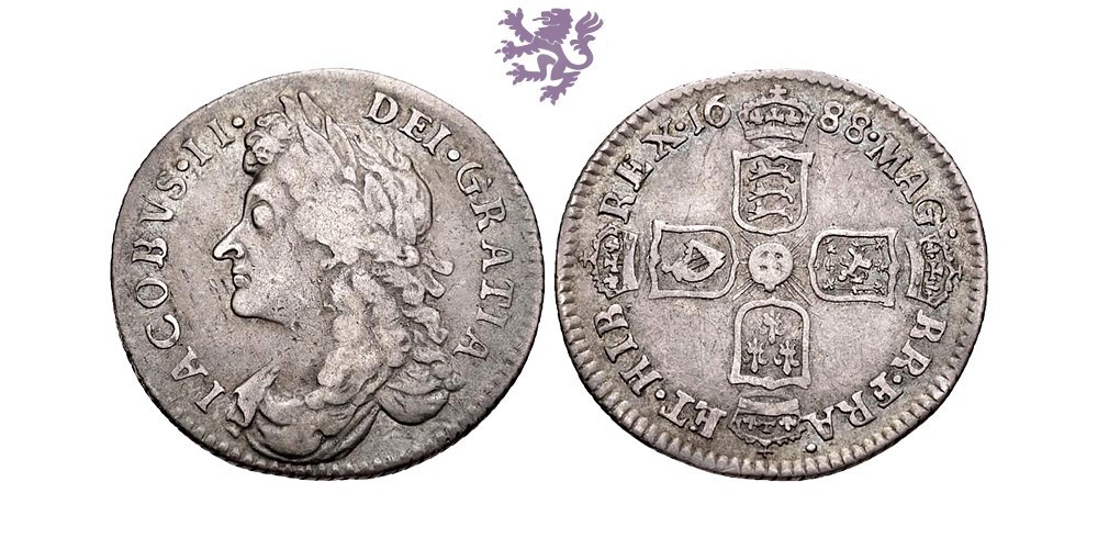 Sixpence, 1688.