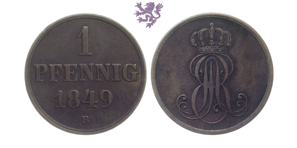 1 Pfennig, 1849. B