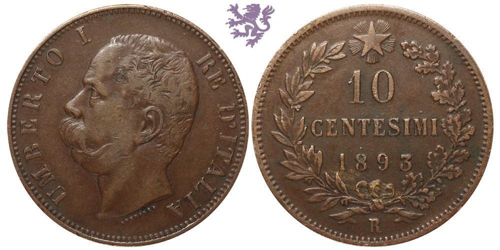 10 Centesimi, 1893.