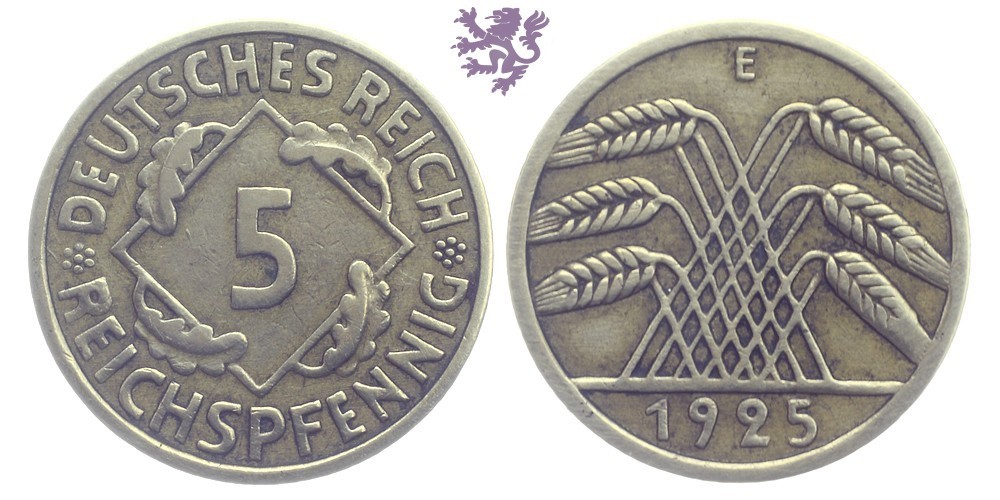 5 Reichspfennig, 1925.