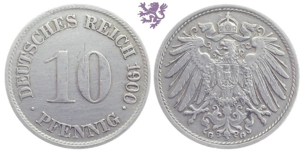 10 Pfennig, 1900. Wilhelm II