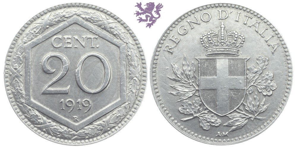 20 centesimi, 1919. Vittorio Emanule III