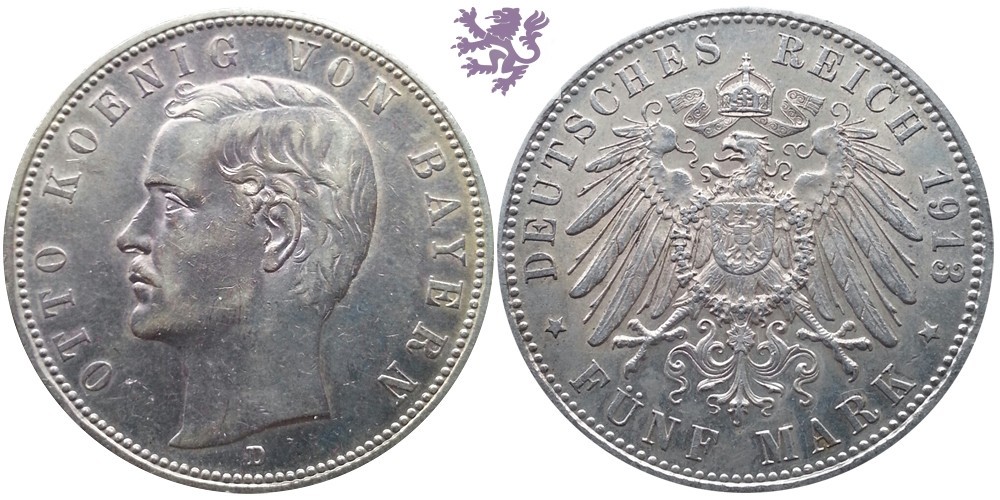 5 mark, 1913. Otto Koenig Von Bayern
