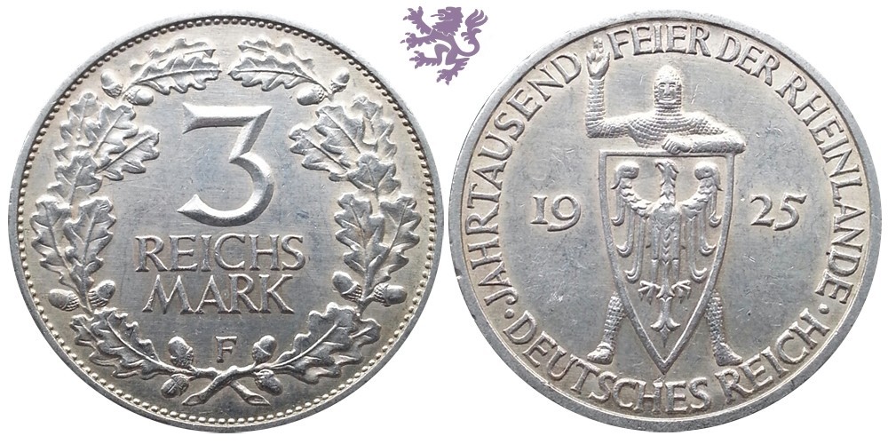 3 Reichsmark, 1925. Rheinlande