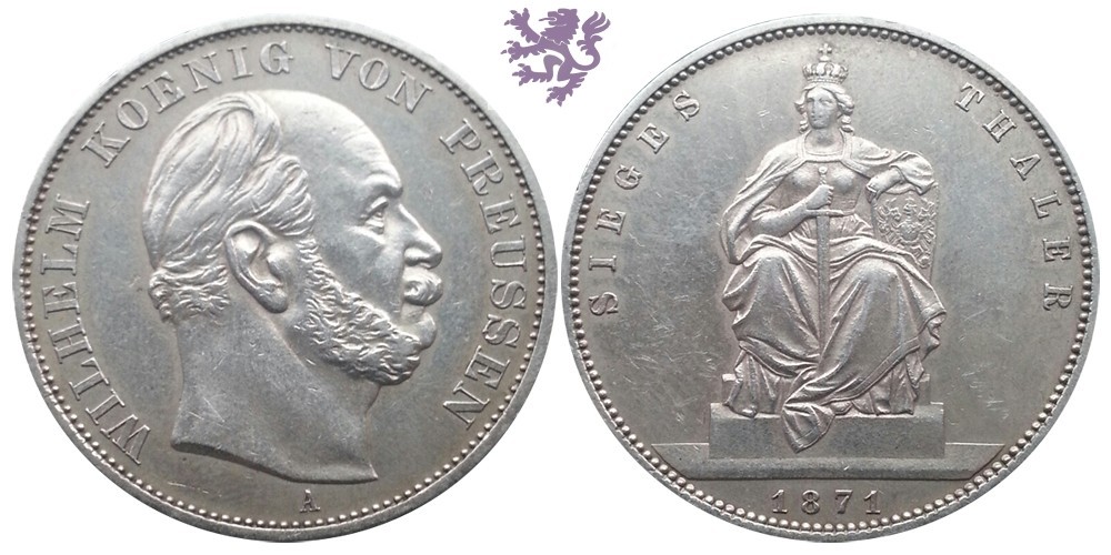 1 thaler, 1871. Wilhelm I "Siegestaler"