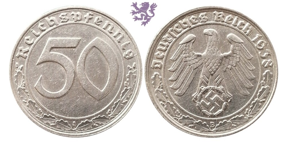 50 reichspfennig, 1938 B