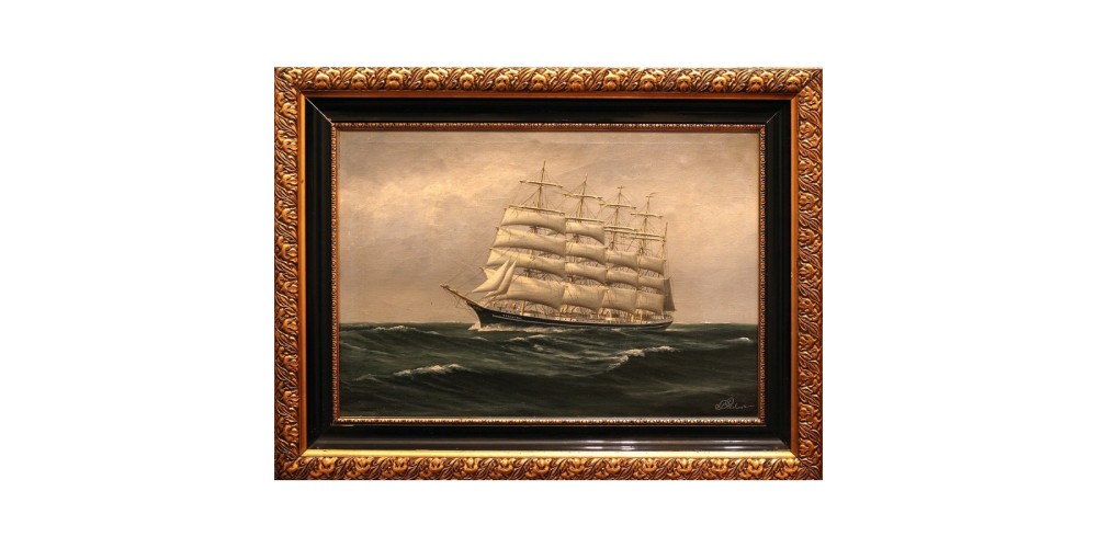 Old sailboat, oil on canvas (1870 - 1950)