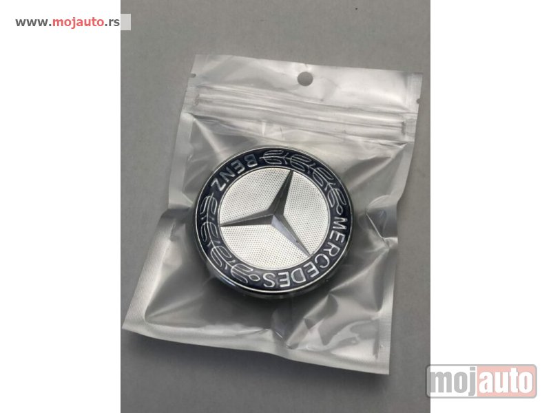 Mercedes znak za haubu na zabicu fi57mm plavi venac