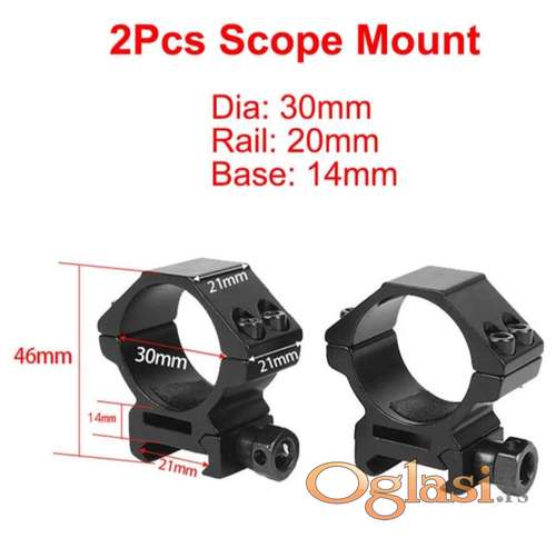 Nosač optike f30mm za šinu 21mm niska montaža