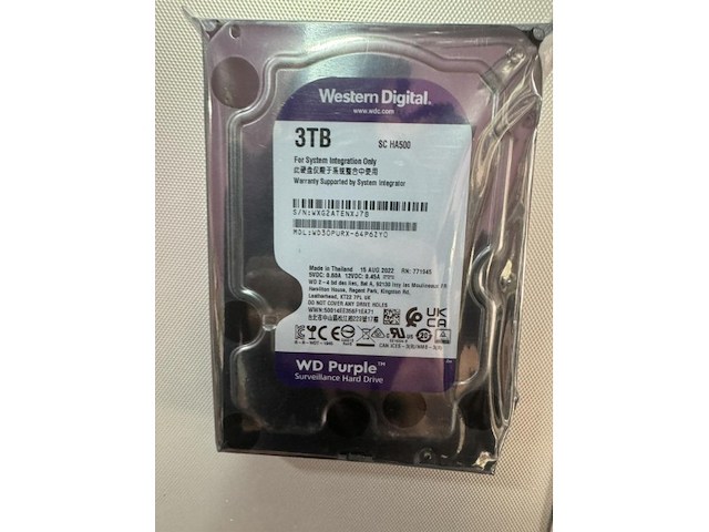 Western Digital Hard Disk Hdd 3.5` WD Purple 3TB