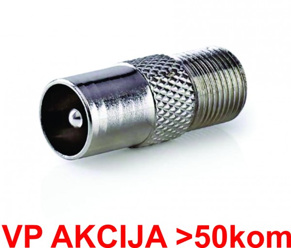 CON-FC-025 ** F female to IEC male adaptor, Zinc Alloy 25kom pakovanje (16)