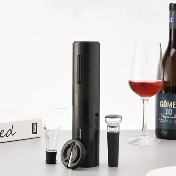 Set za automatsko otvaranje vina – vadičep, zatvarač flaše i rezač za foliju