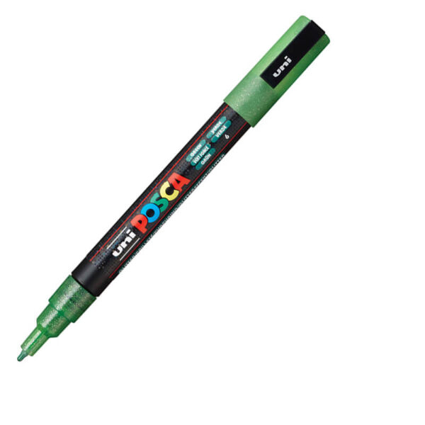 UNI Akrilni Marker POSCA 0.9-1.3mm (PC-3ML Zelena šljokice)