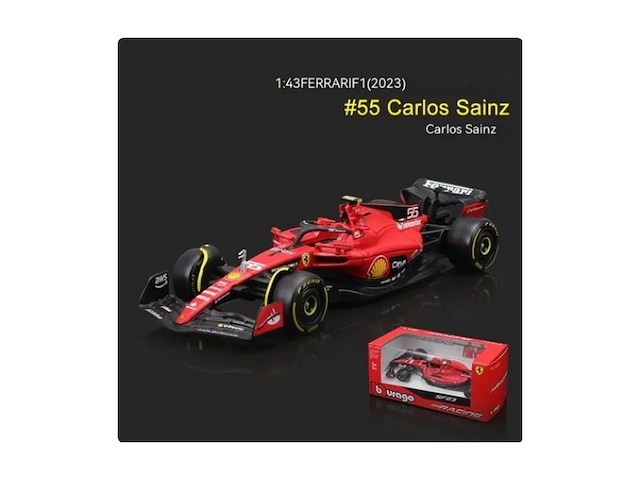 1:43 Burago F1 Ferrari 2023, Carlos Sainz #55