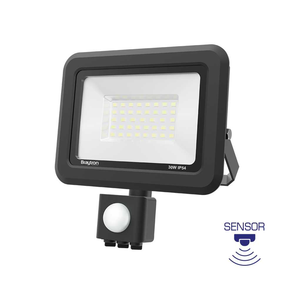 LED REFLEKTOR 30W CRNI 6500K IP54 SA SENZOROM