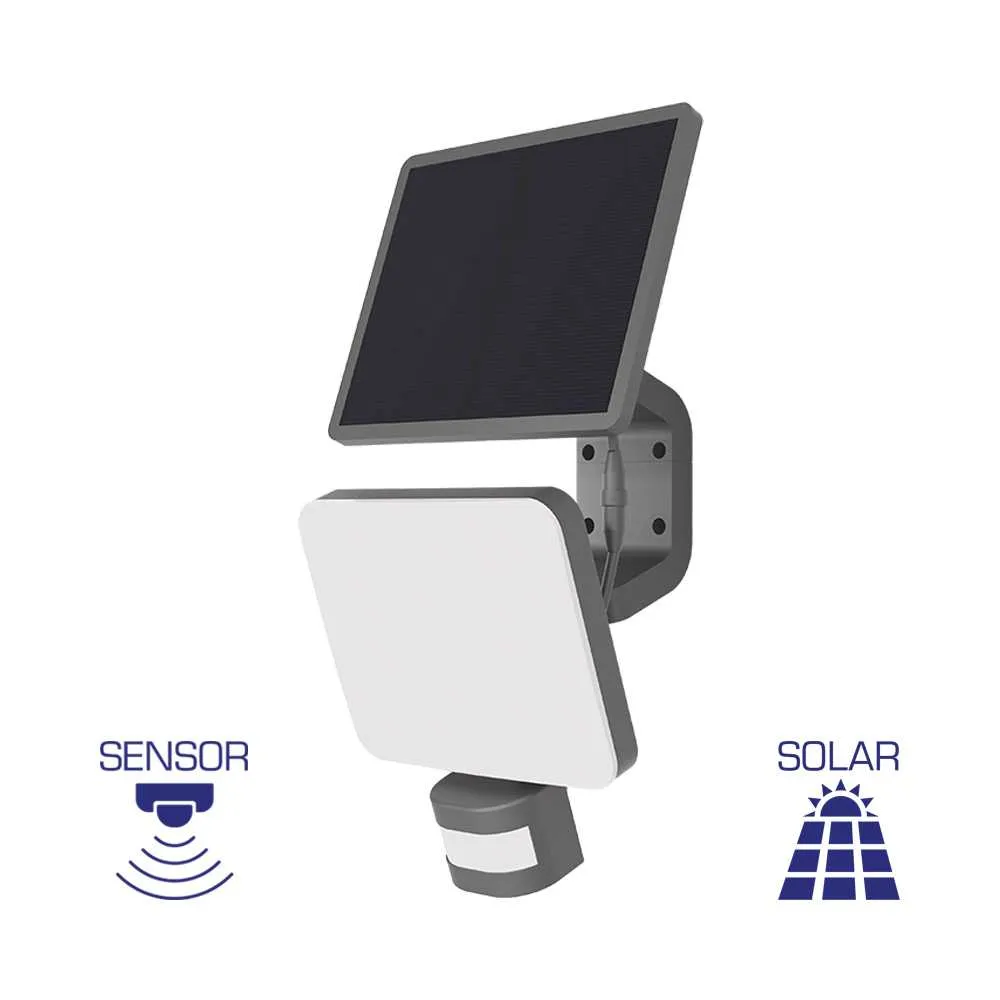 SENZOR LED SVETILJKA SOLARIS W2 CRNA 15W 4000K IP54 SOLAR