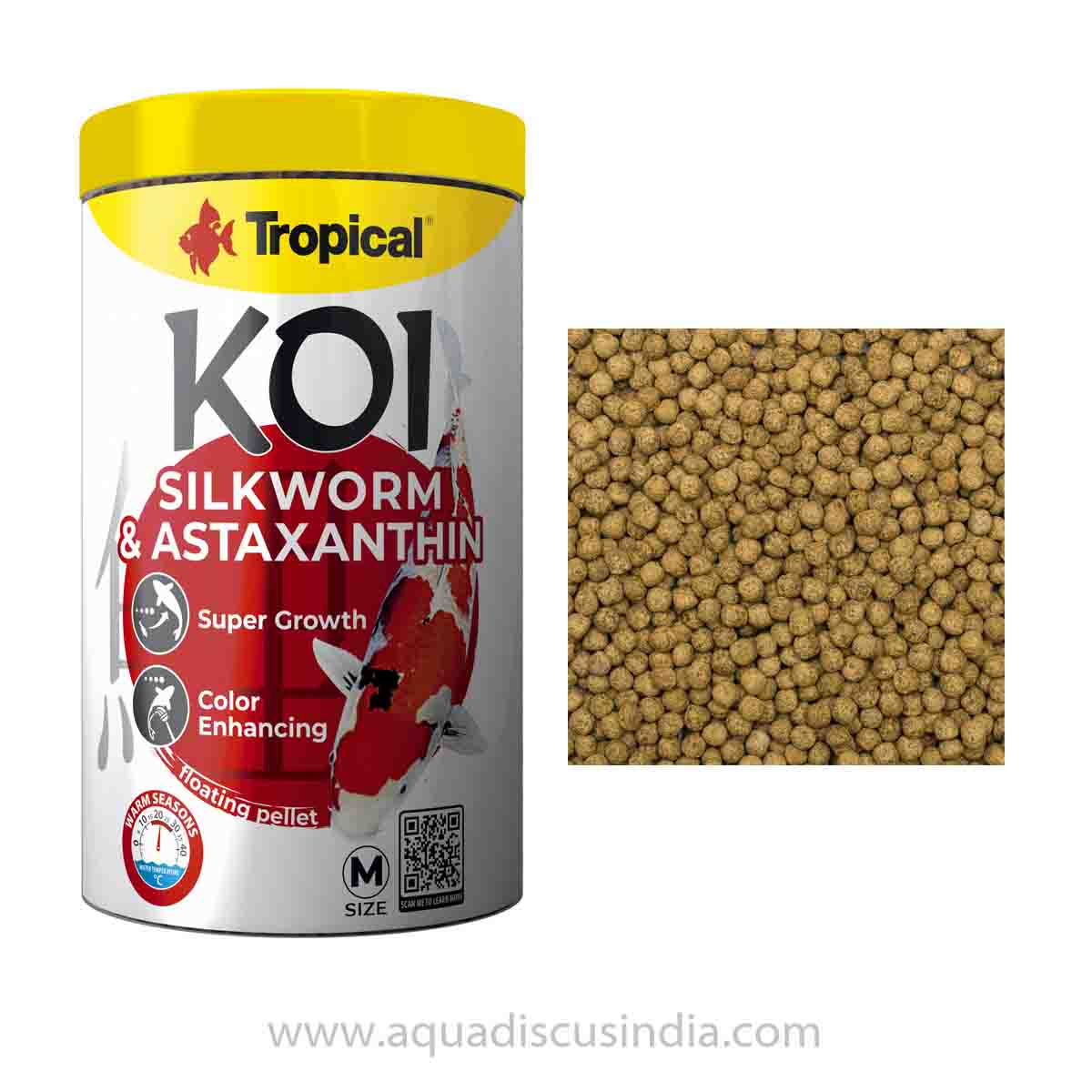 Tropical Koi Silkworm Astaxanthin pellet size S 1000ml