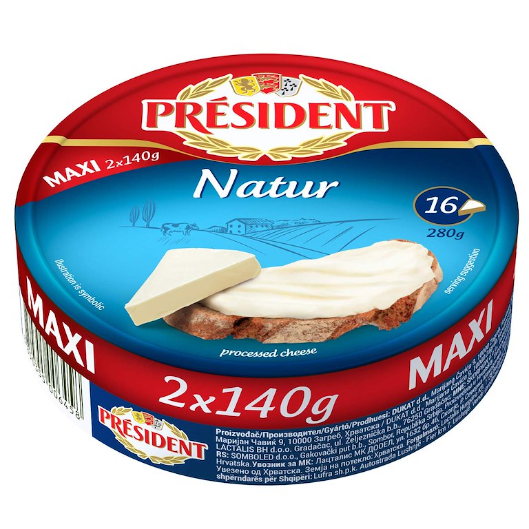 President sir topljeni natur maxi 280g president