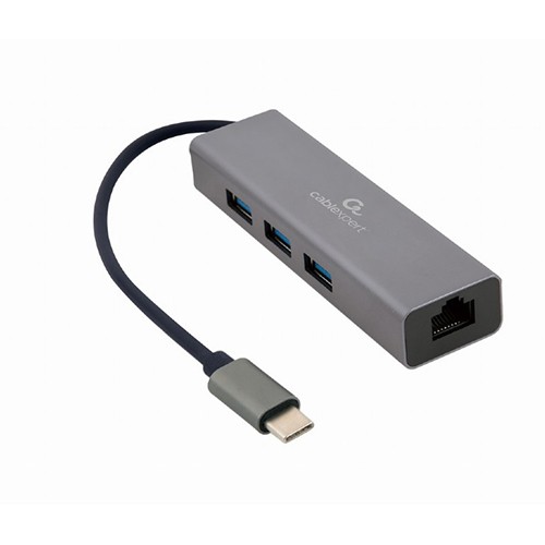 Gembird USB-C Gigabit network adapter with 3-port USB 3.1 hub | A-CMU3-LAN-01