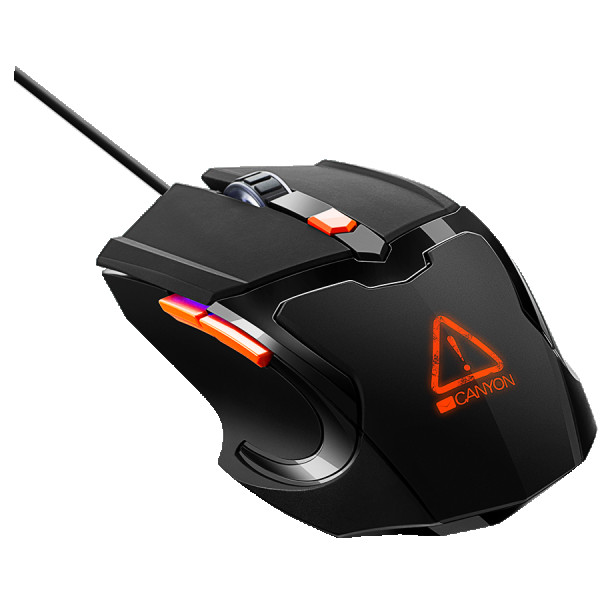 CANYON Vigil GM-2 Optical Gaming Mouse with 6 programmable buttons, Pixart optical sensor, 4 levels of DPI and up to 3200, 3 million times