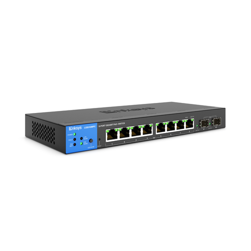 LINKSYS LGS310MPC-EU 8-portni upravljivi Gigabit PoE+ switch sa 2 1G SFP uplink-a 110W