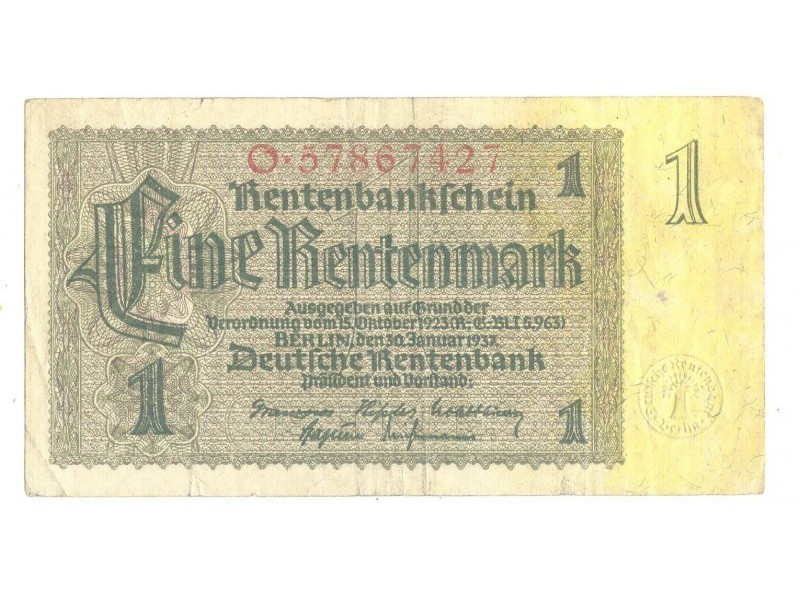 Nemacka 1 rentenmark 1937