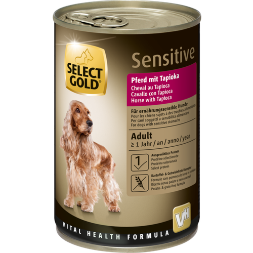 Select Gold Dog Sensitive adult konjetina,tapioka 400g konzerva