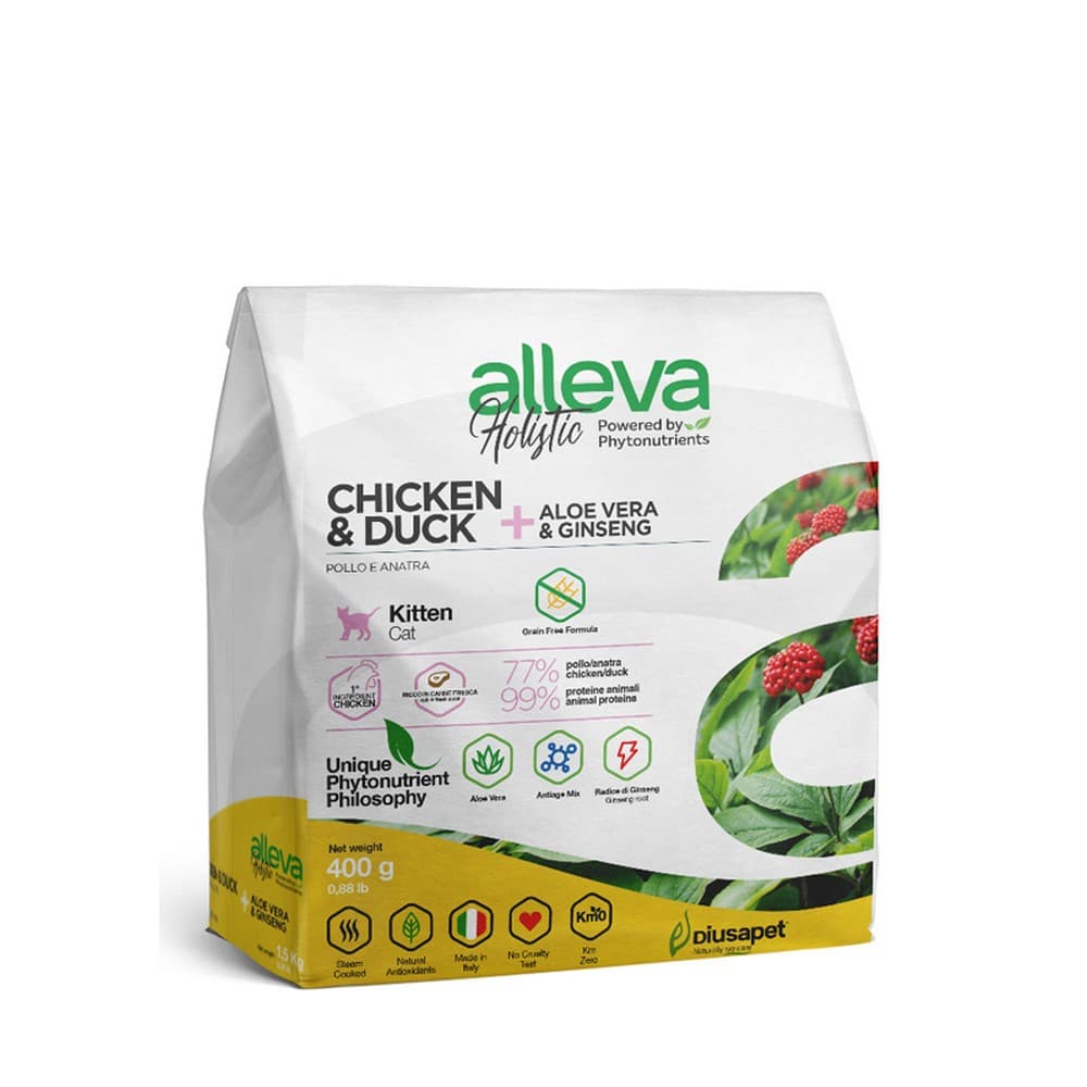 Alleva Holistic Kitten Chicken & Duck + Aloe Vera & Ginseng 400 g